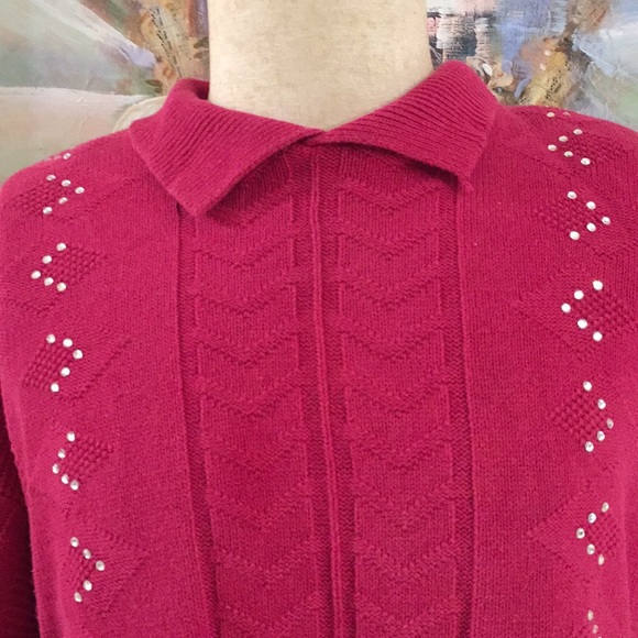 Sweaters | Cable Knit Rhinestone Embellished Sweater | Poshmark